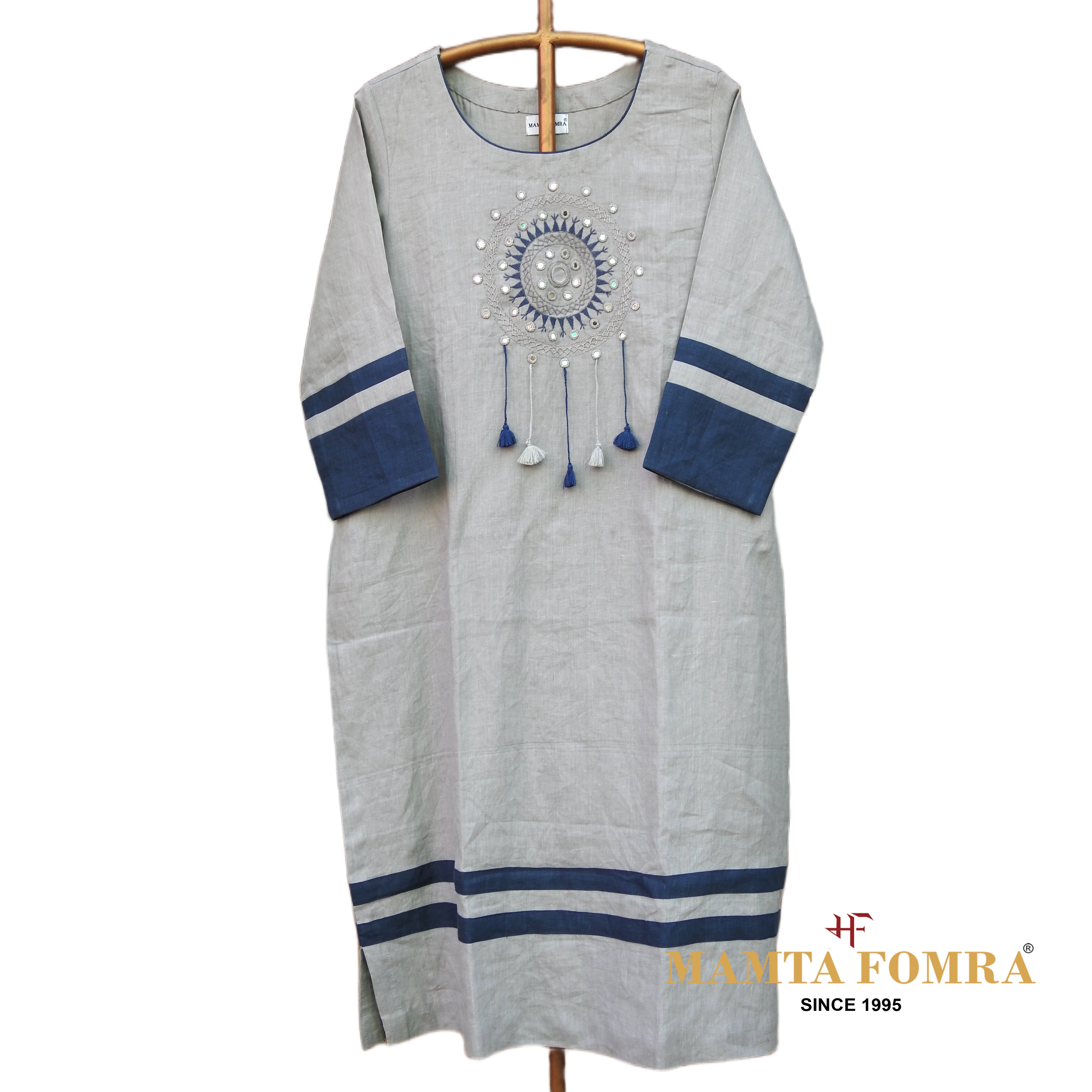 Pure linen embroidery kurta – MAMTA FOMRA