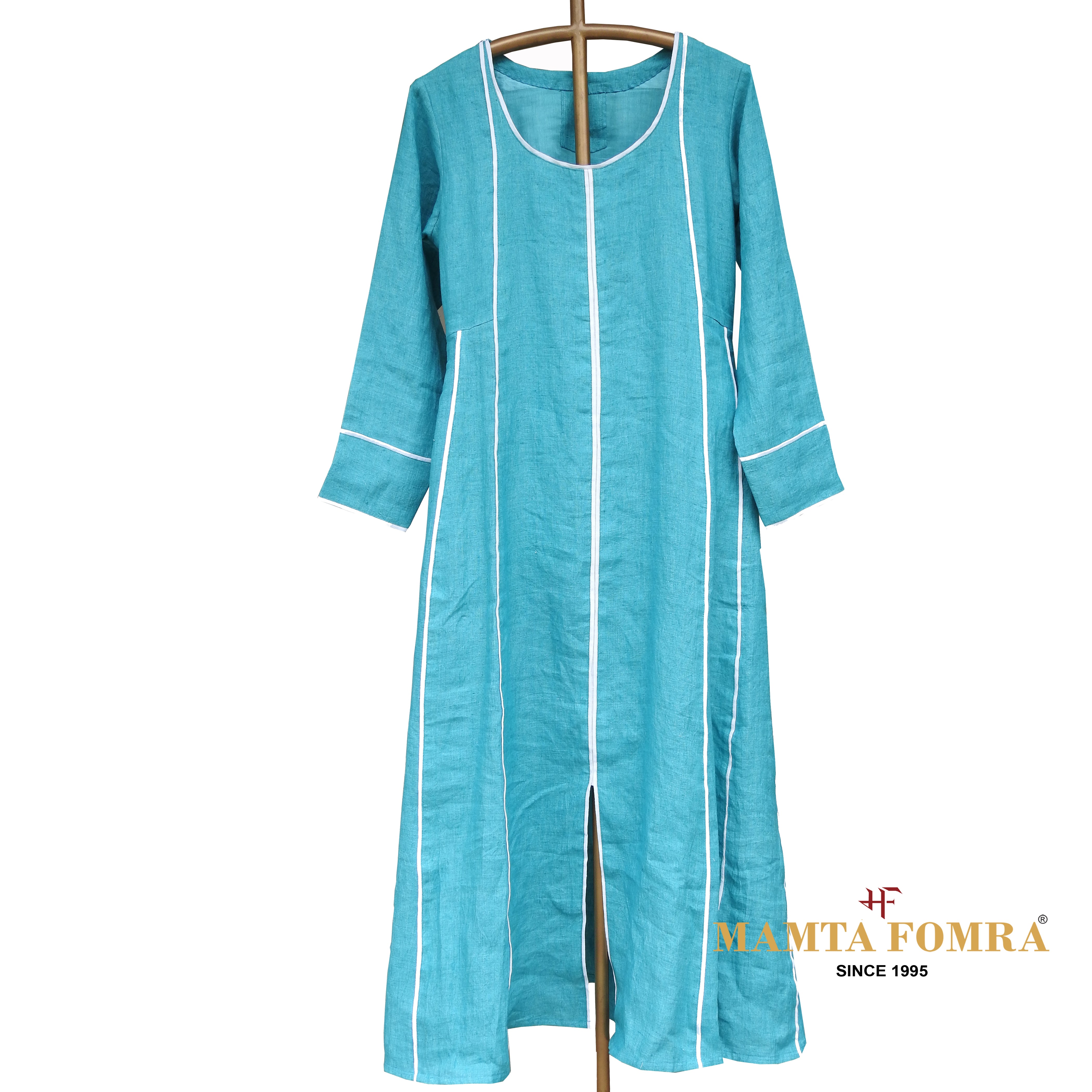 Blue Linen Kurta – MAMTA FOMRA