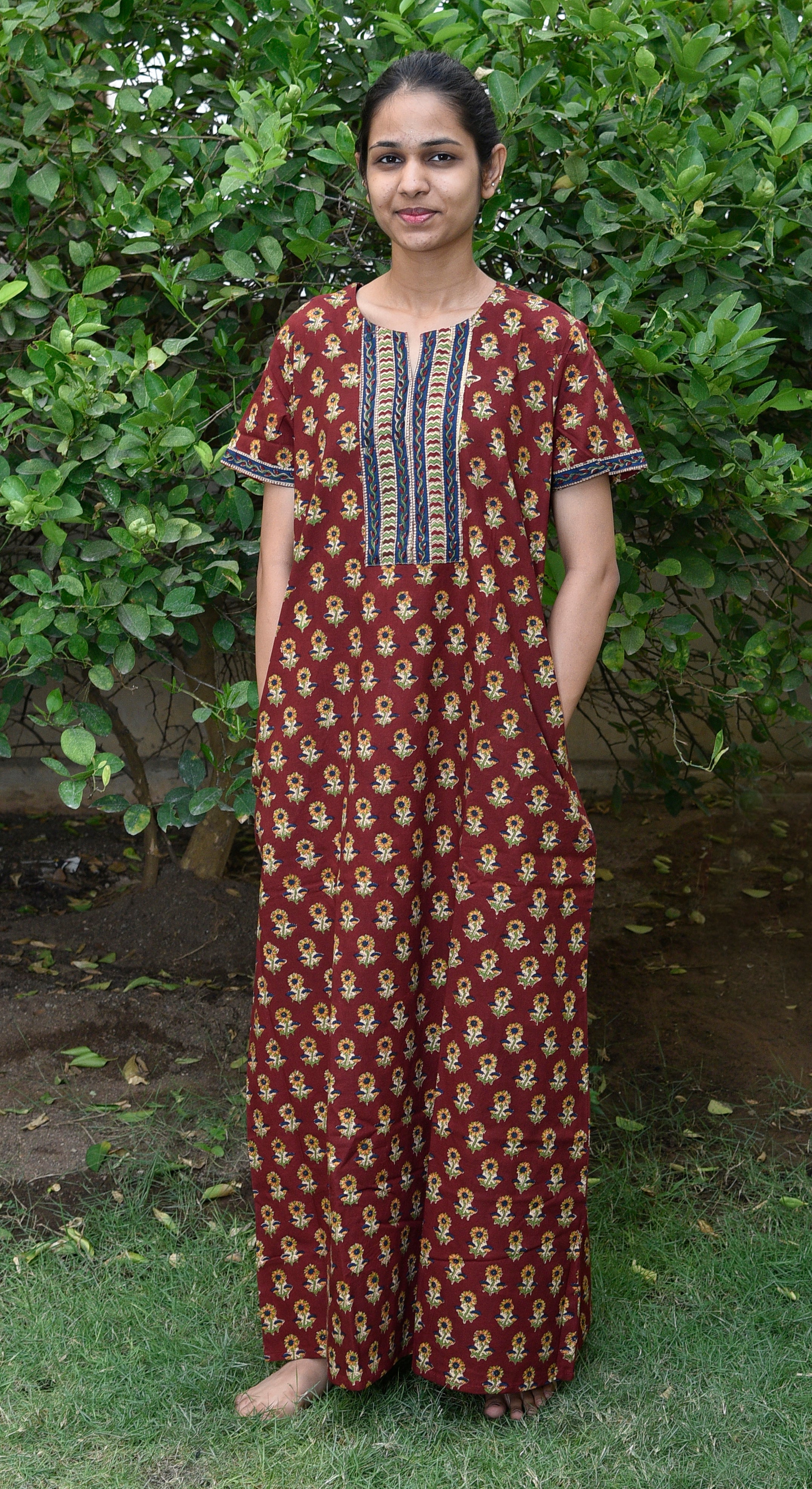 Marron Home Gown – MAMTA FOMRA